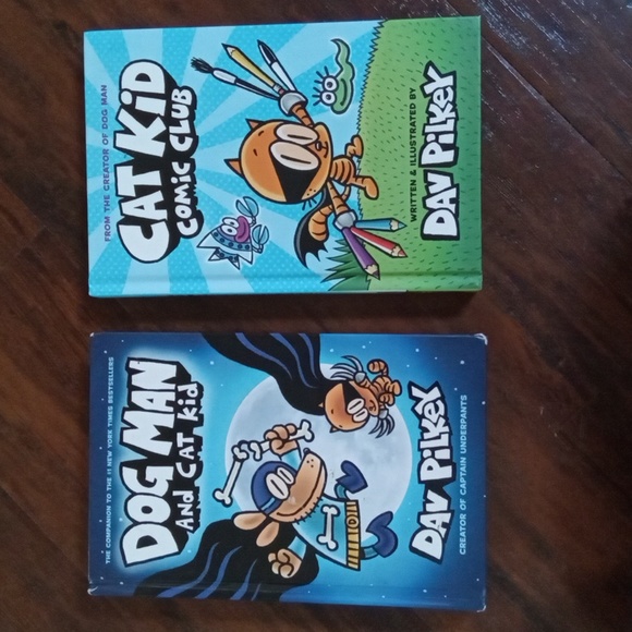 Other | 2 Dav Pilkey Books Cat Kid Comic Club Dog Man Cat Kid | Poshmark